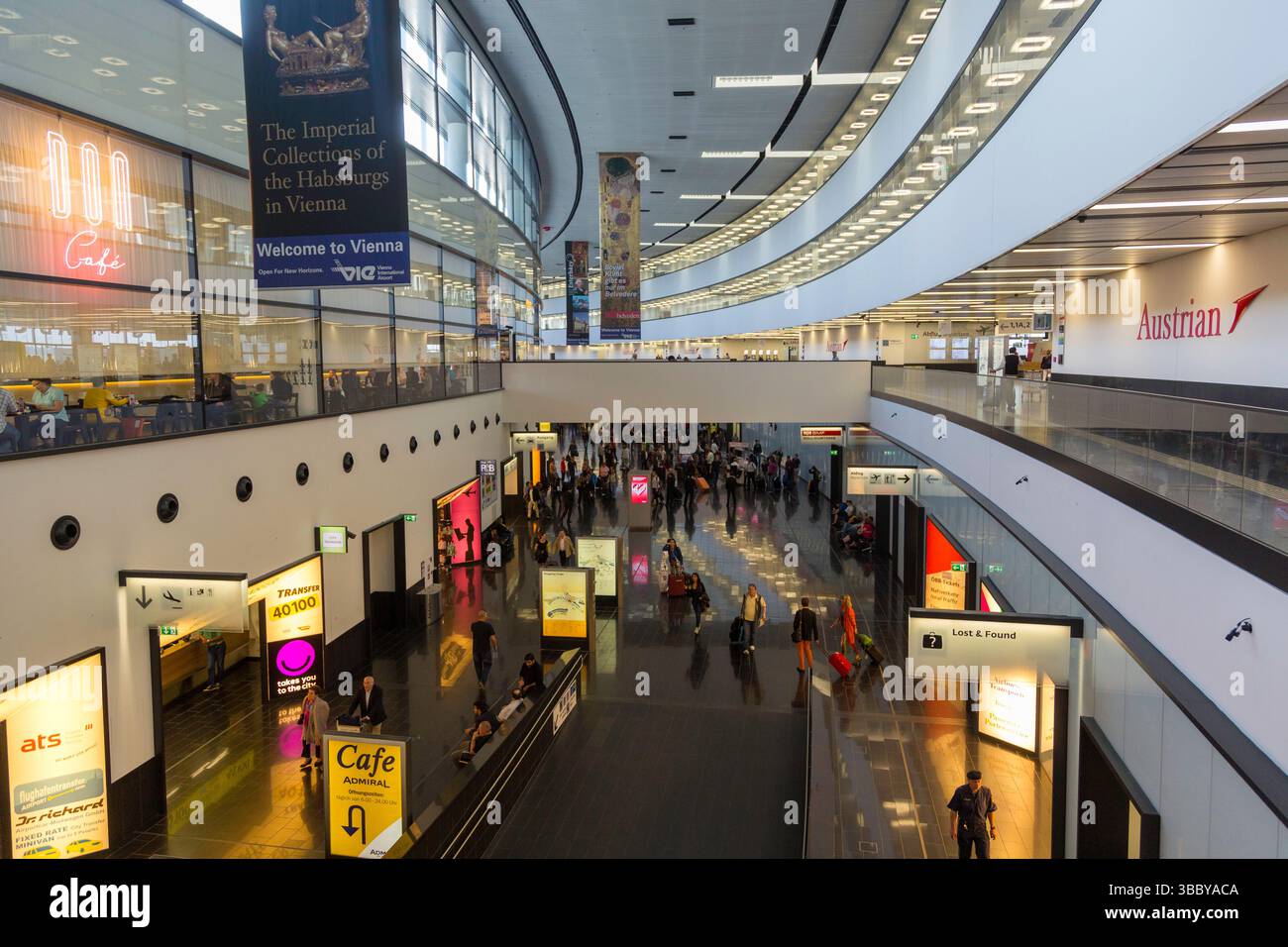 passengers in departure terminal at Vienna airport, Austria Stock Photo ...