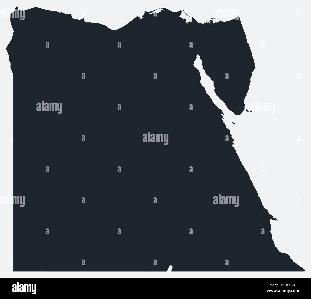 Egypt map. Just a simple border map. Shape of the country. Flat blank ...
