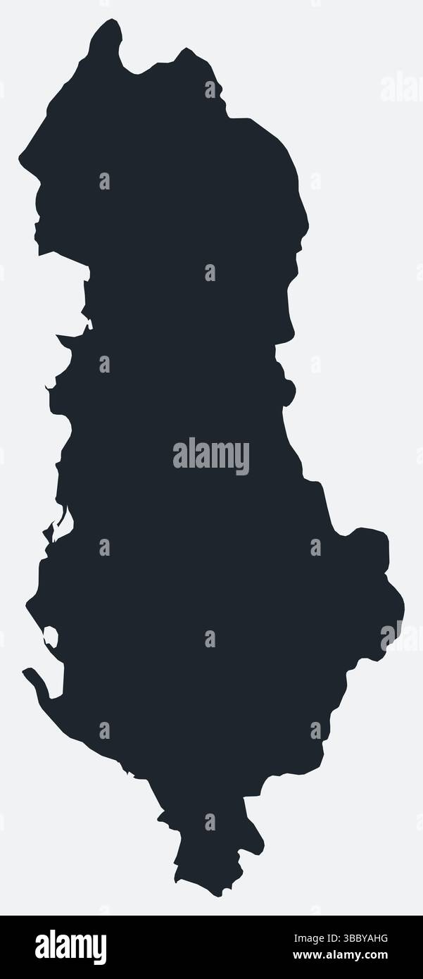 Albania map. Just a simple border map. Shape of the country. Flat blank ...