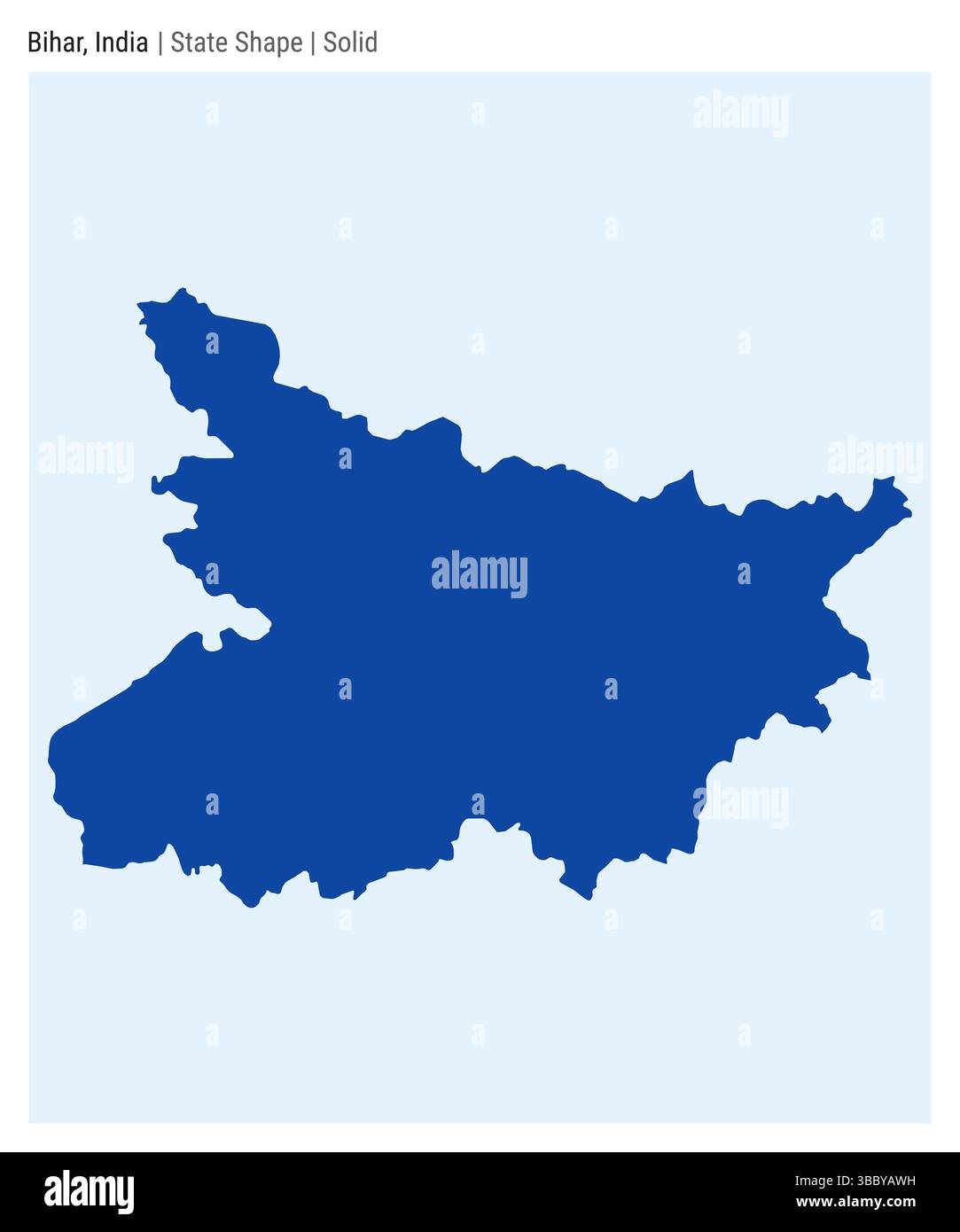 Bihar, India. Simple vector map. State shape. Solid style. Border of ...