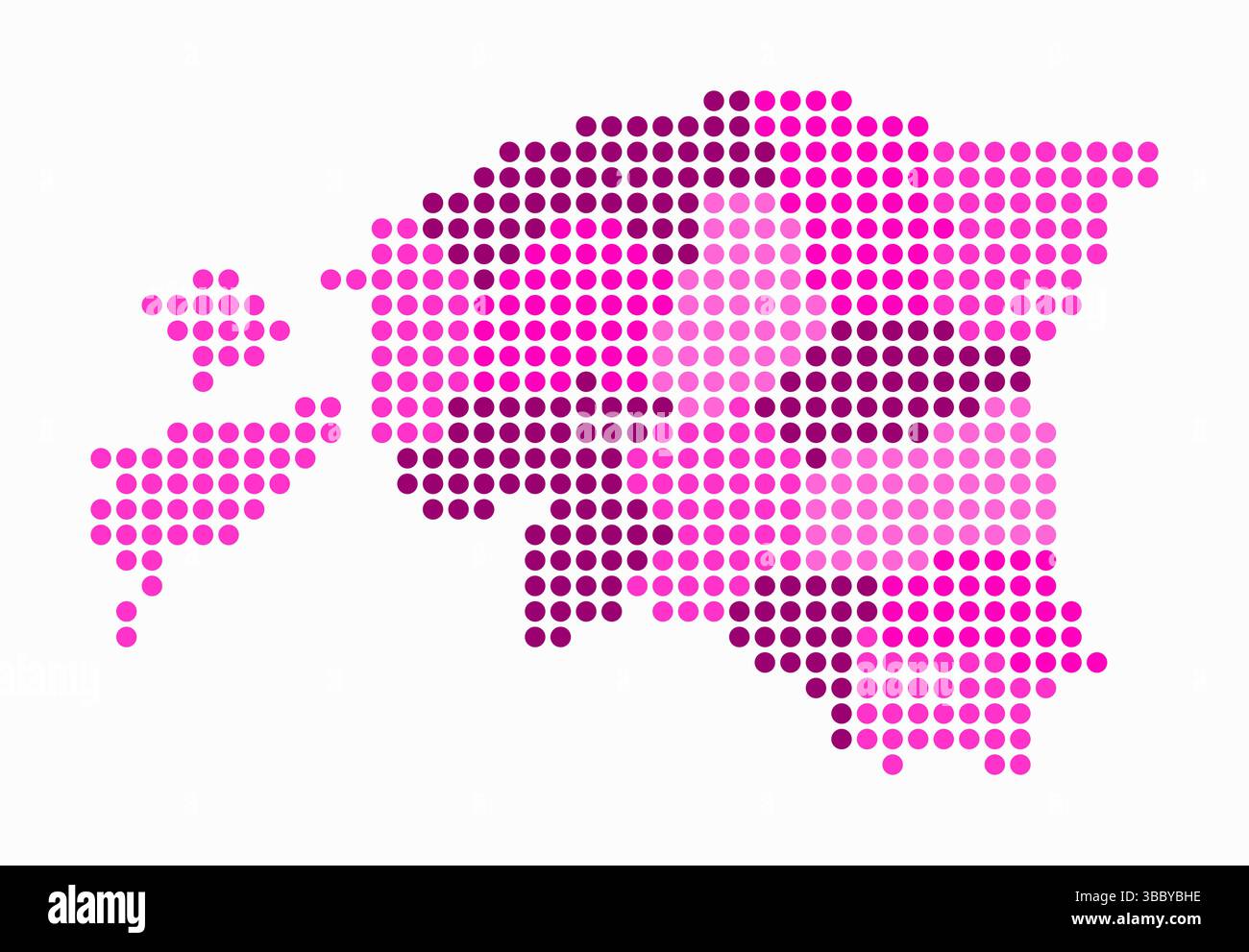 Estonia dotted map. Digital style map of the country on white ...