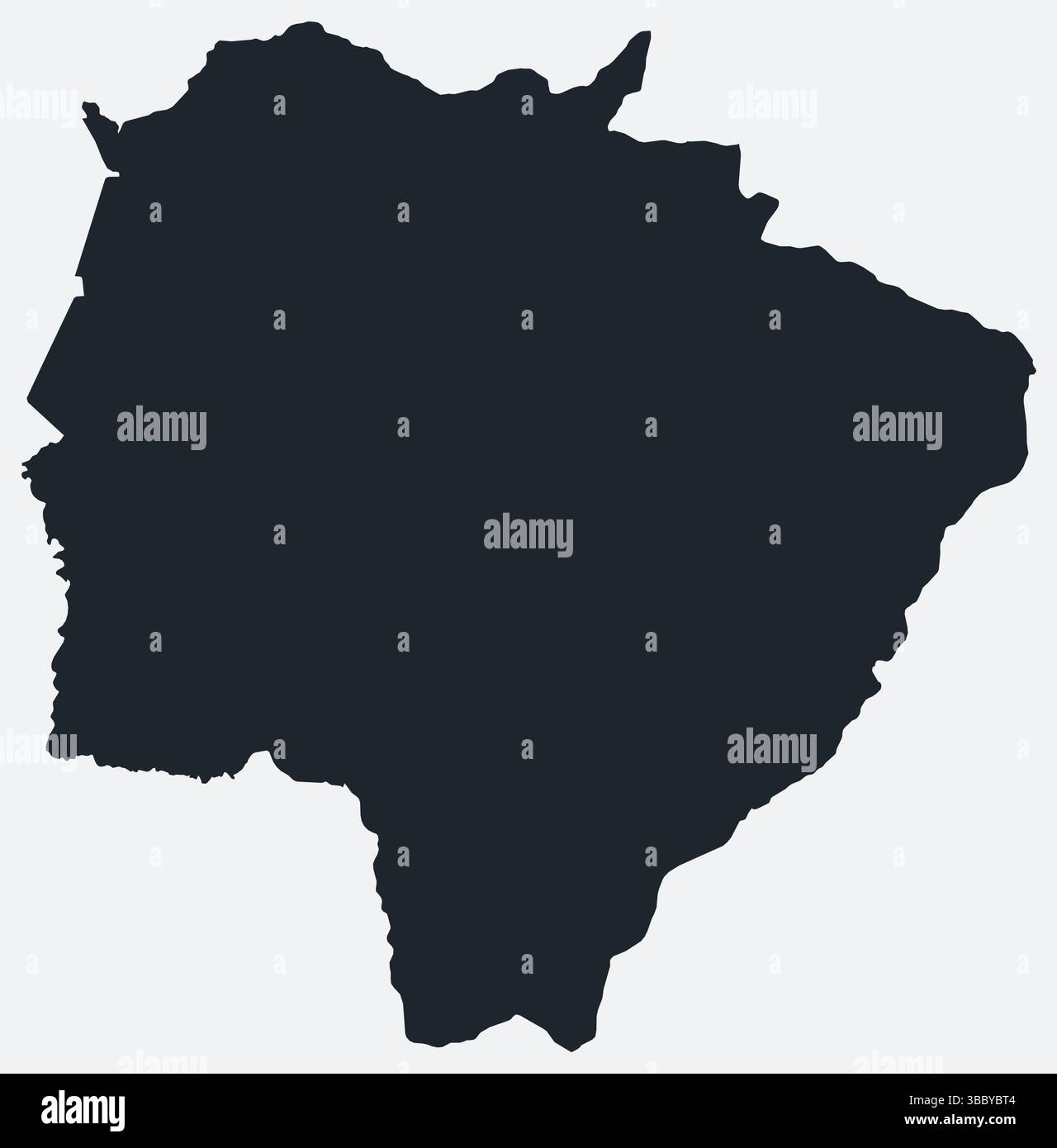 Mato Grosso do Sul map. Just a simple border map. Shape of the state. Flat blank Mato Grosso do ...