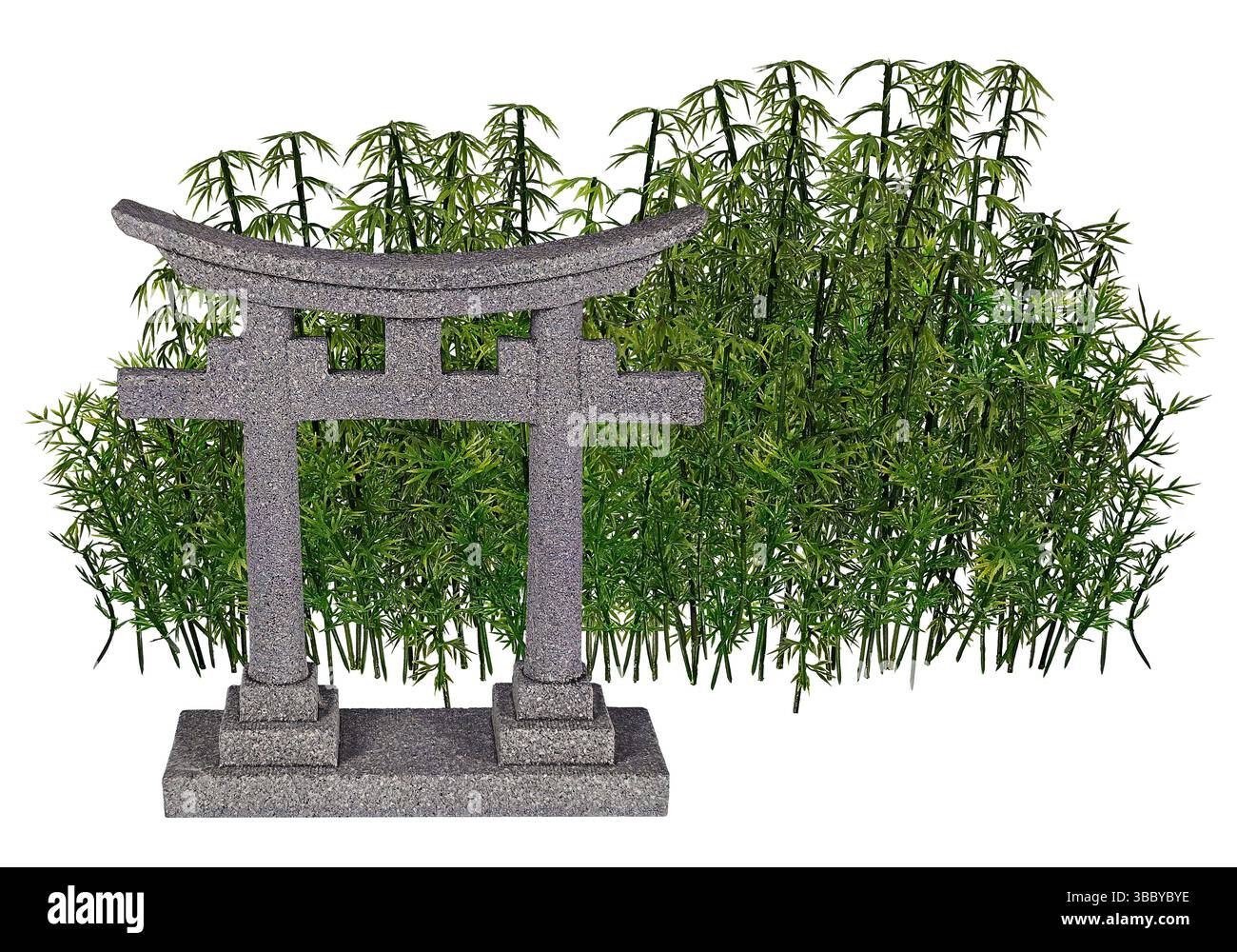Traditional Japanese Torii gate entrance with bamboo Stock Photo - Alamy
