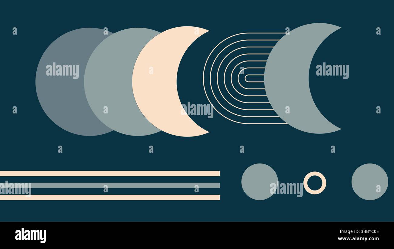Crescent and Orbit Geometric Design in Soft Stock Vector Image & Art ...