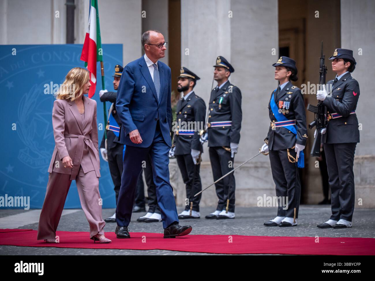 Rom, Italy. 17th May, 2025. German Chancellor Friedrich Merz (CDU) is ...