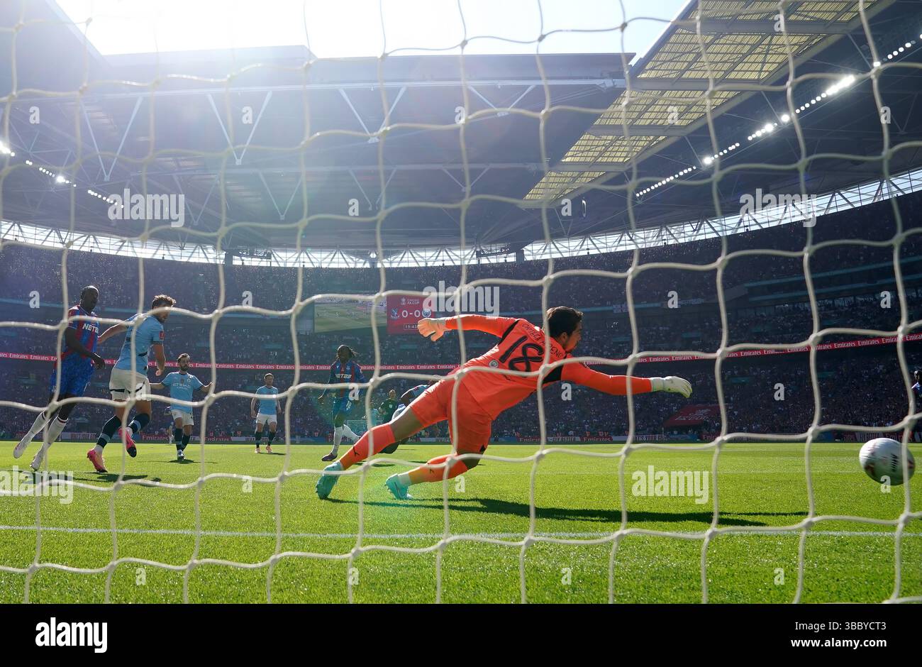 Crystal Palace's Eberechi Eze scores their side's first goal of the ...