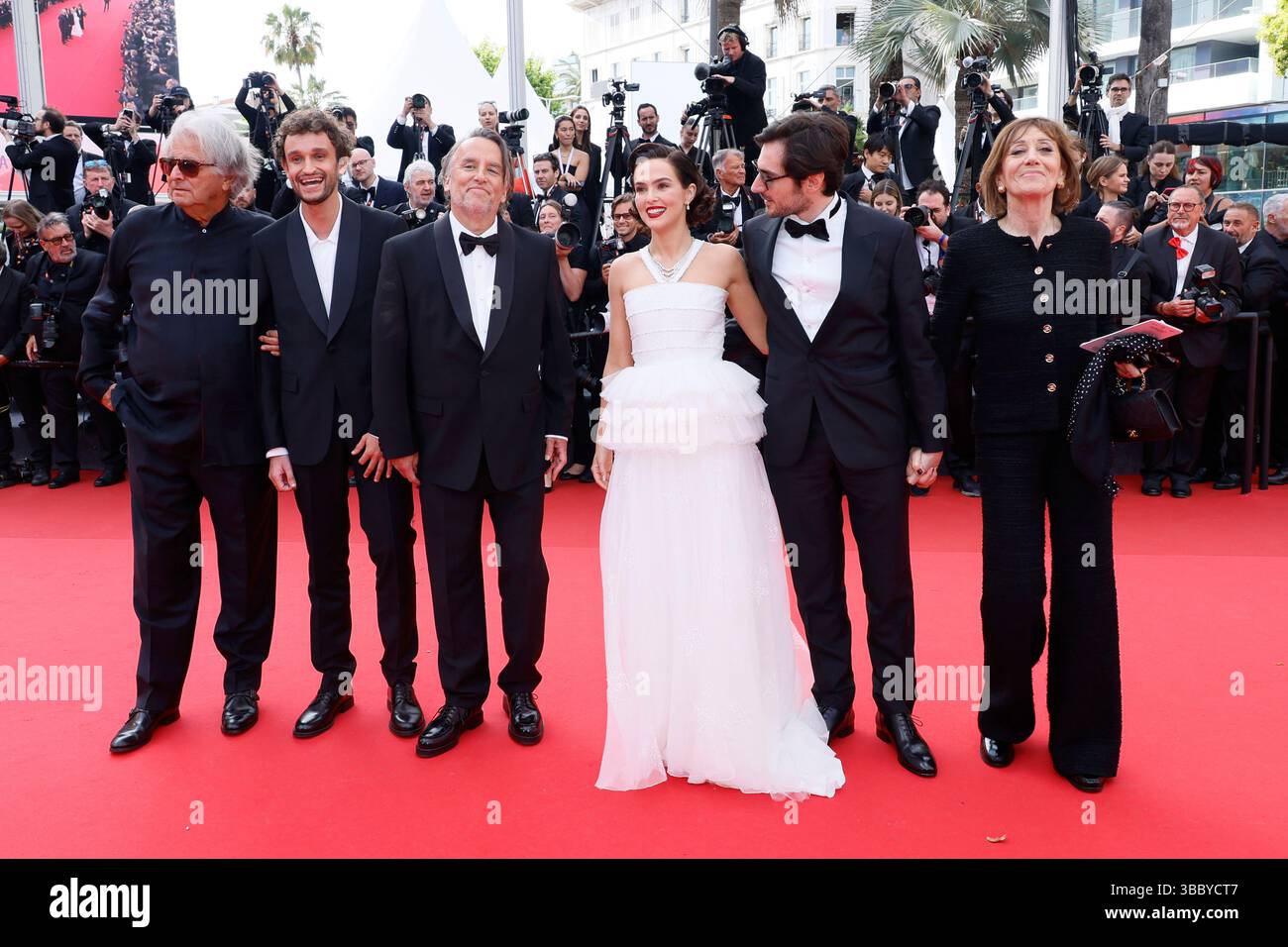 Laurent Petin, from left, Aubry Dullin, director Richard Linklater ...