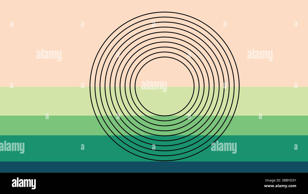 Concentric Black Circles On Layered Green Stock Vector Image & Art - Alamy