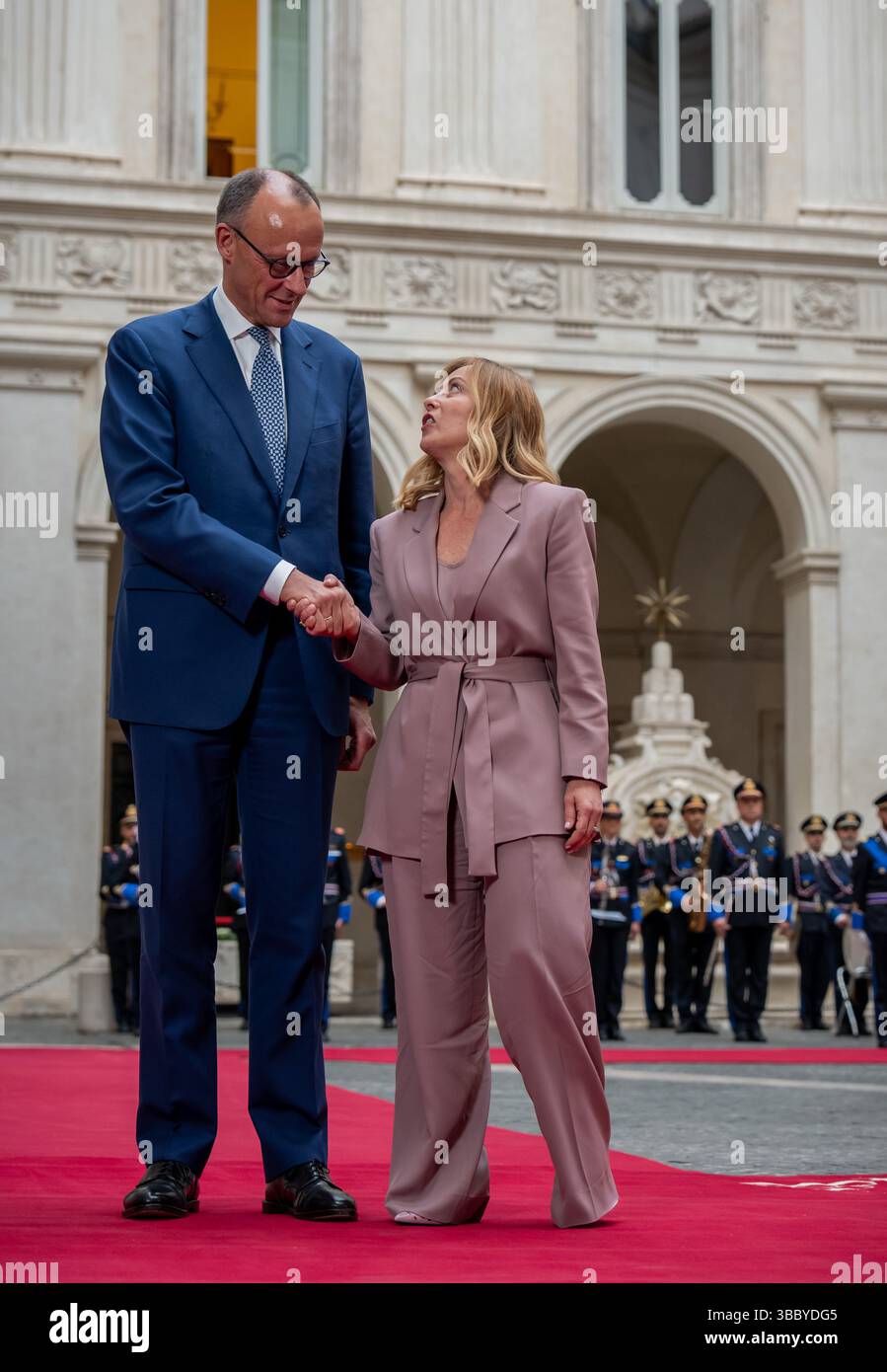 Rom, Italy. 17th May, 2025. German Chancellor Friedrich Merz (CDU) is ...