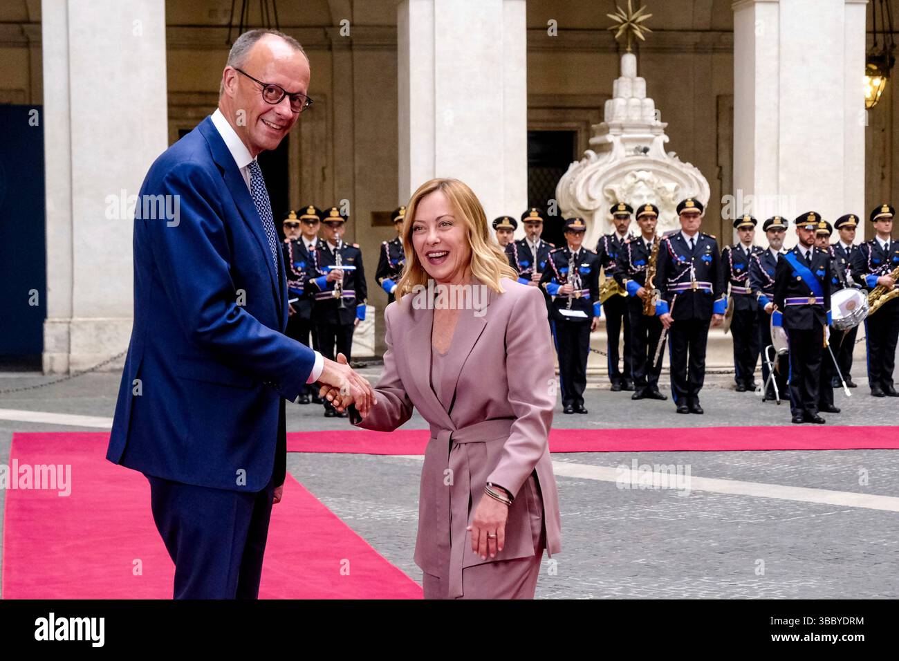 Italy's Prime Minister Giorgia Meloni, right, meets with German ...