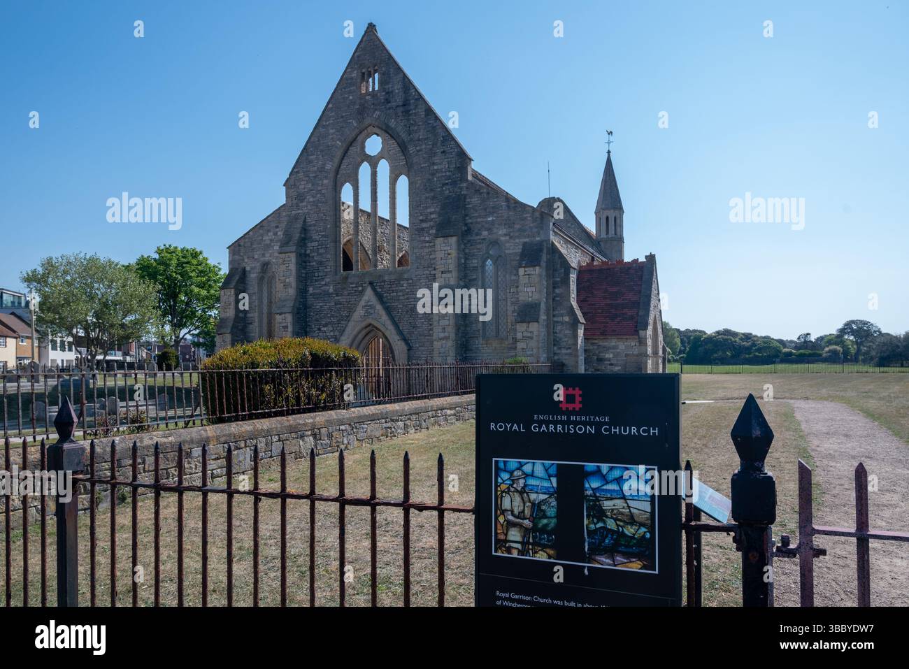 Exterior view of the Garrison church in Old Portsmouth with the English ...