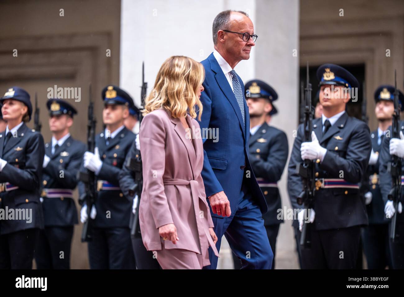 Rom, Italy. 17th May, 2025. German Chancellor Friedrich Merz (CDU) is ...