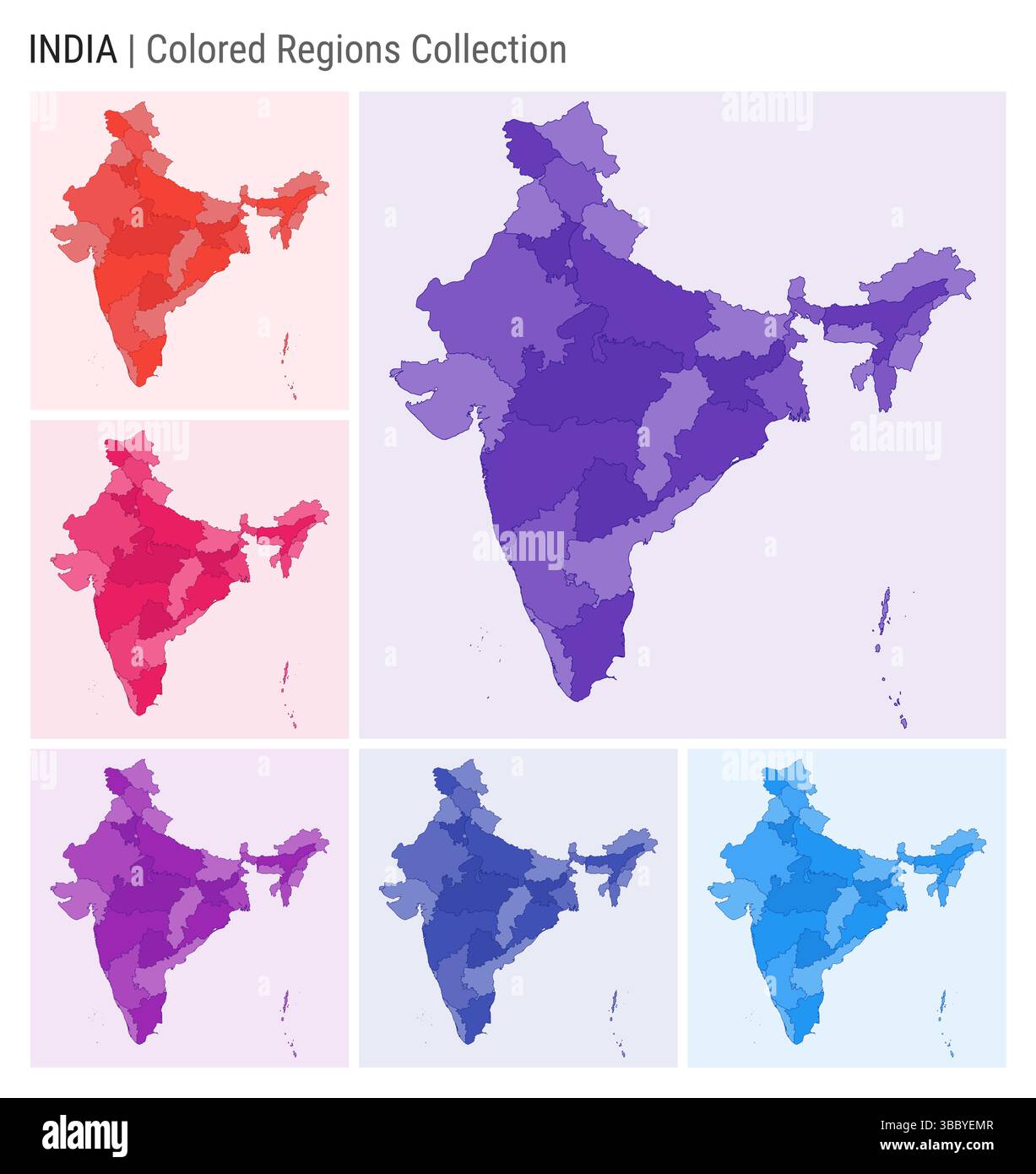 India states map hi-res stock photography and images - Alamy
