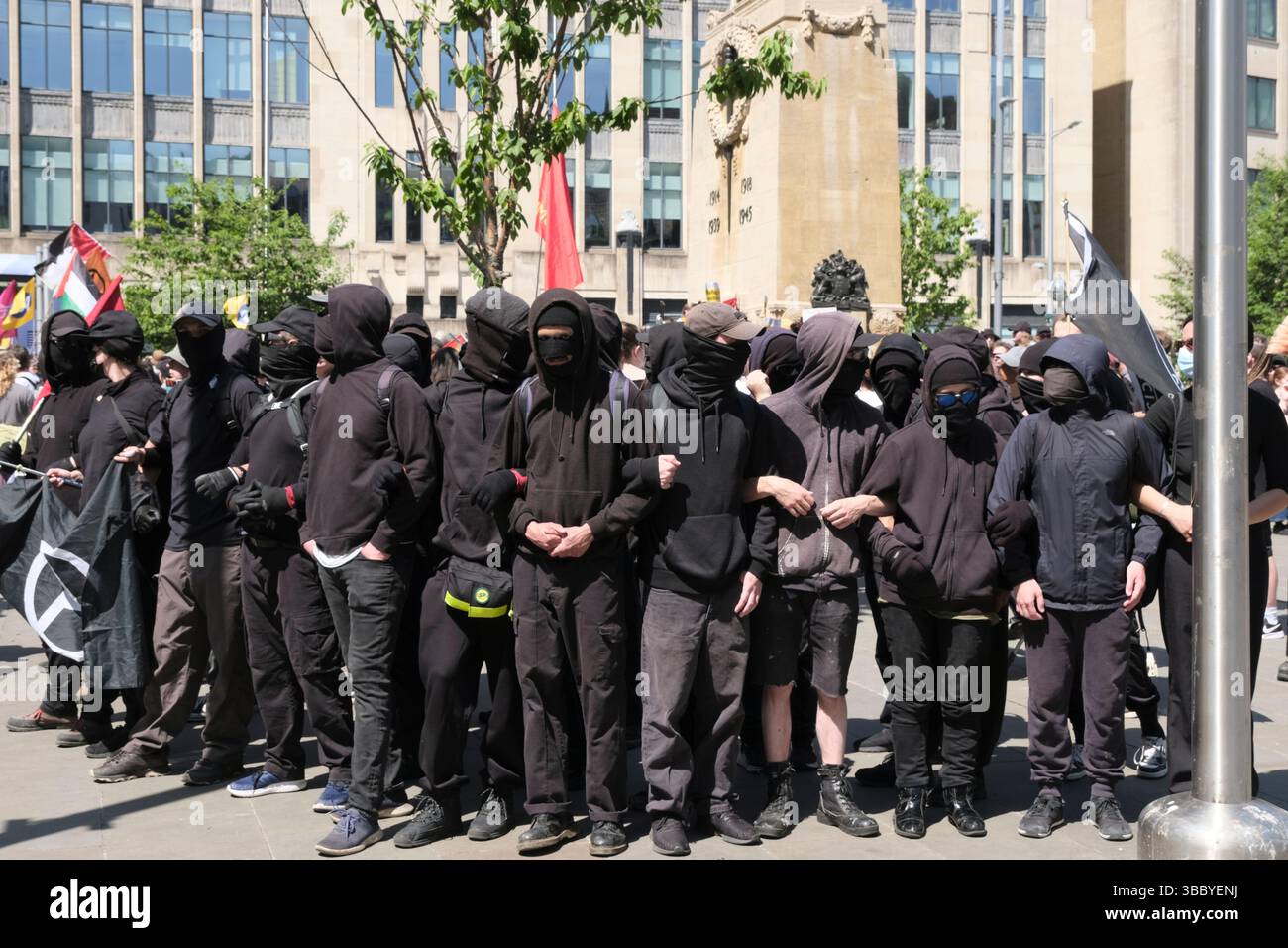 Picture is a member Black Bloc, part of the Bristol Anti-fascist ...