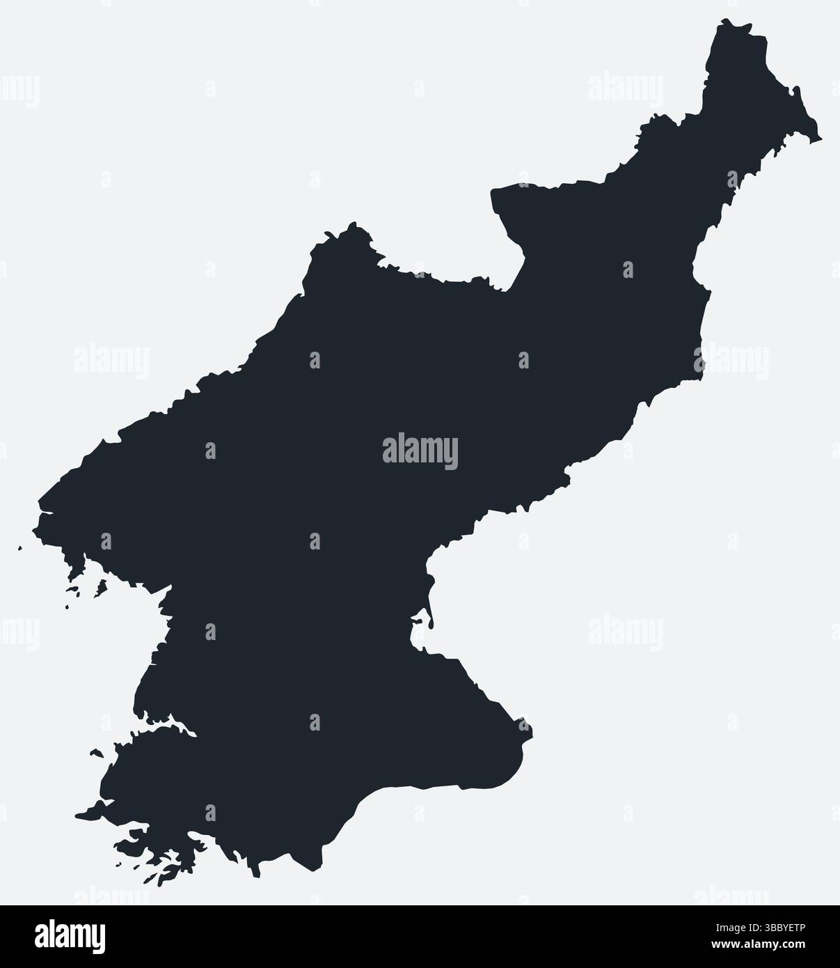 Dem. Rep. Korea map. Just a simple border map. Shape of the country ...
