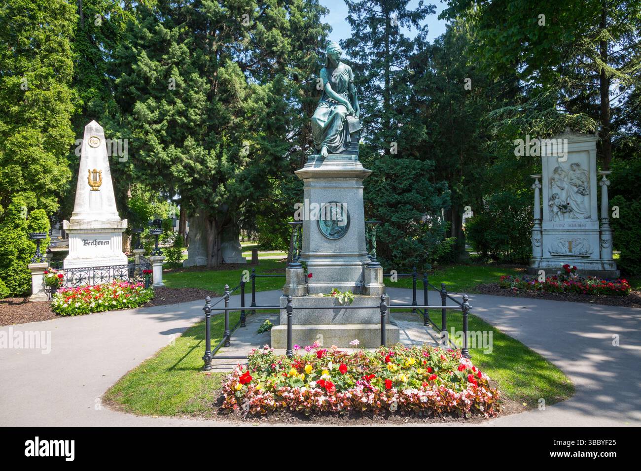 graves of Ludwig van Beethoven and Franz Schubert and memorial to ...