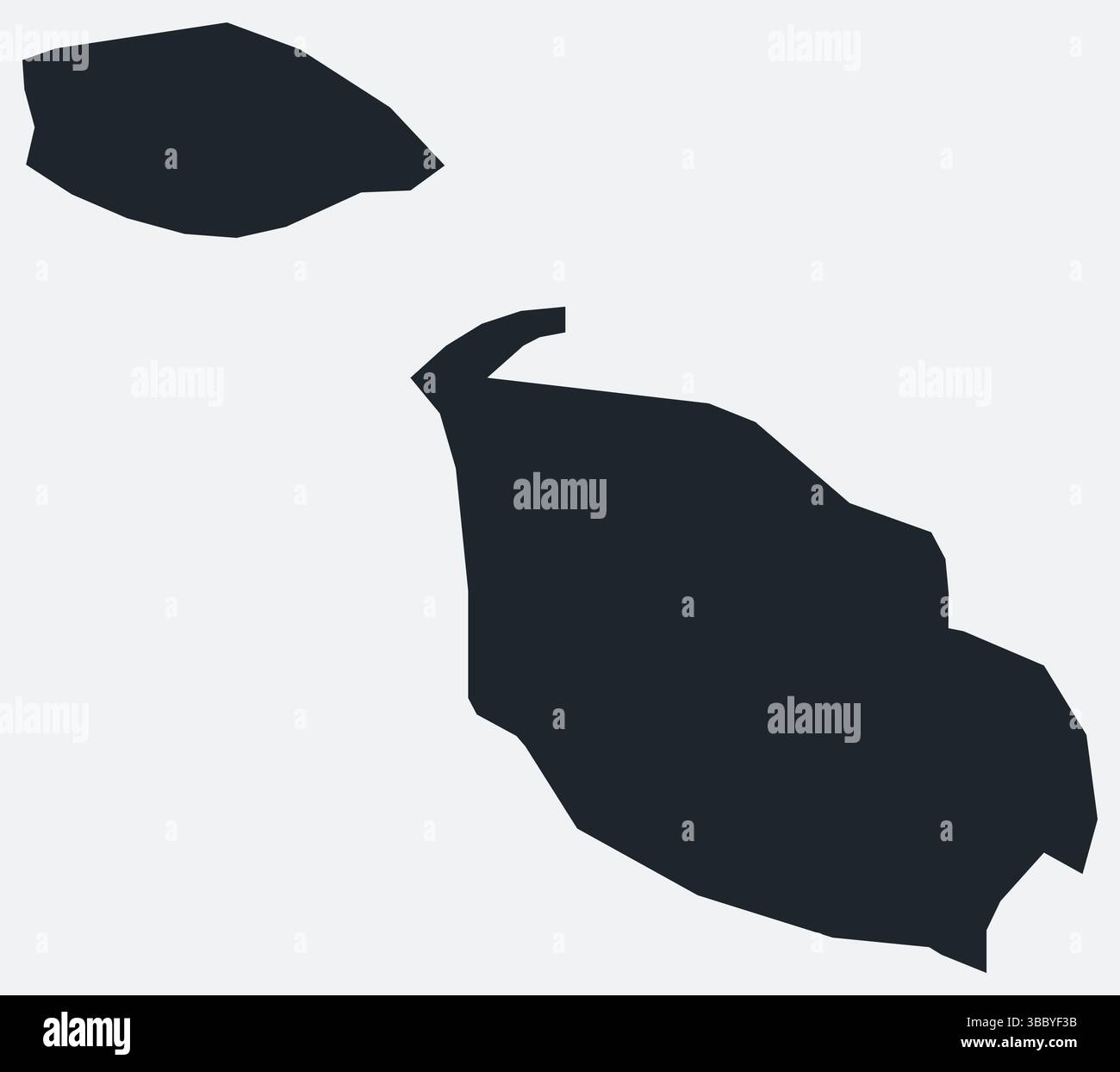 Malta map. Just a simple border map. Shape of the country. Flat blank ...