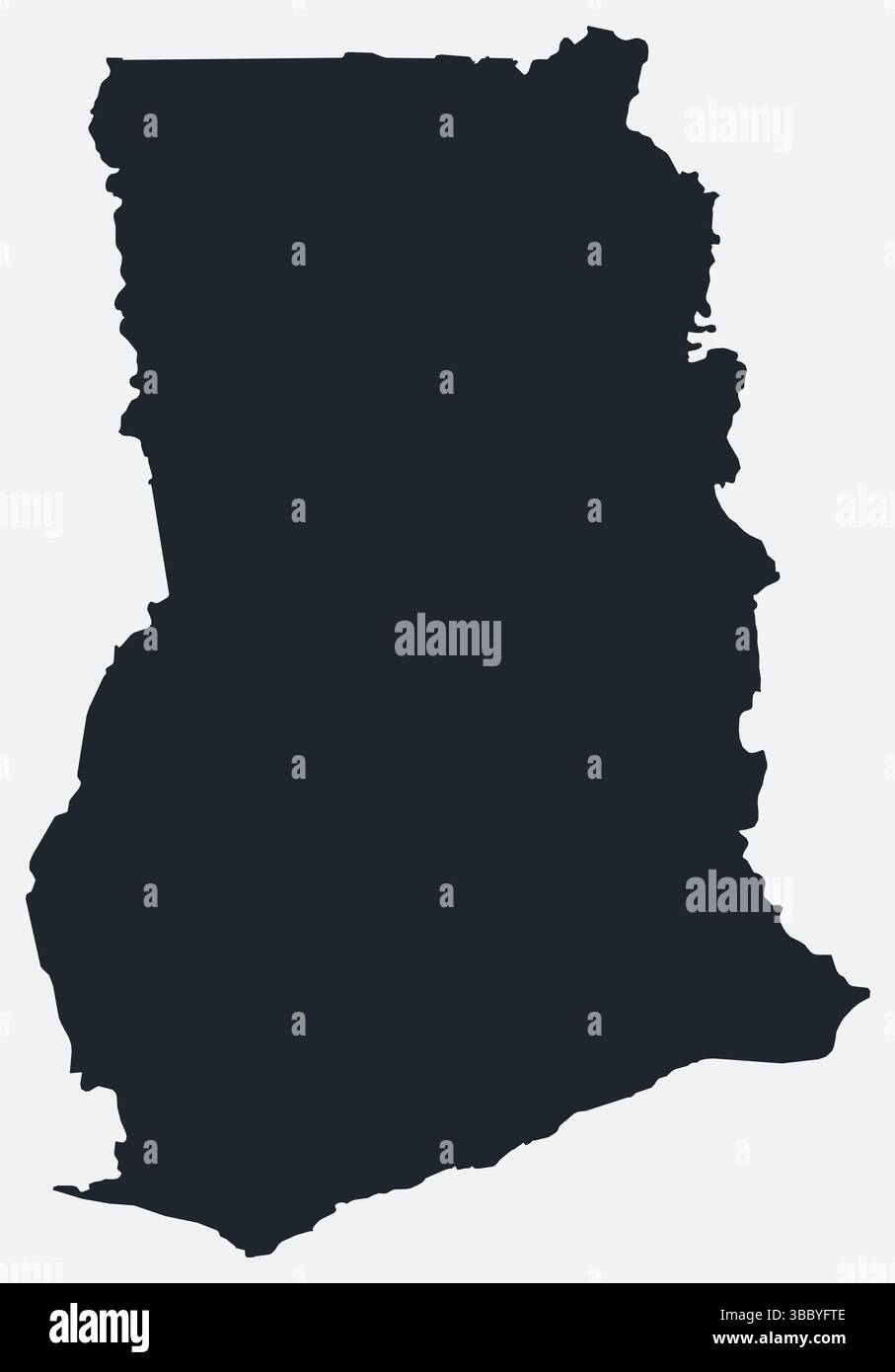 Ghana map. Just a simple border map. Shape of the country. Flat blank ...