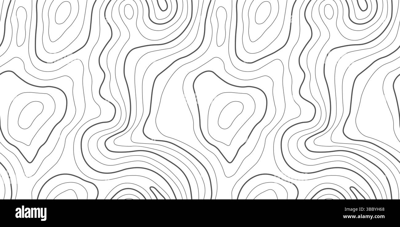 Seamless map pattern with topographic lines and abstract contour ...