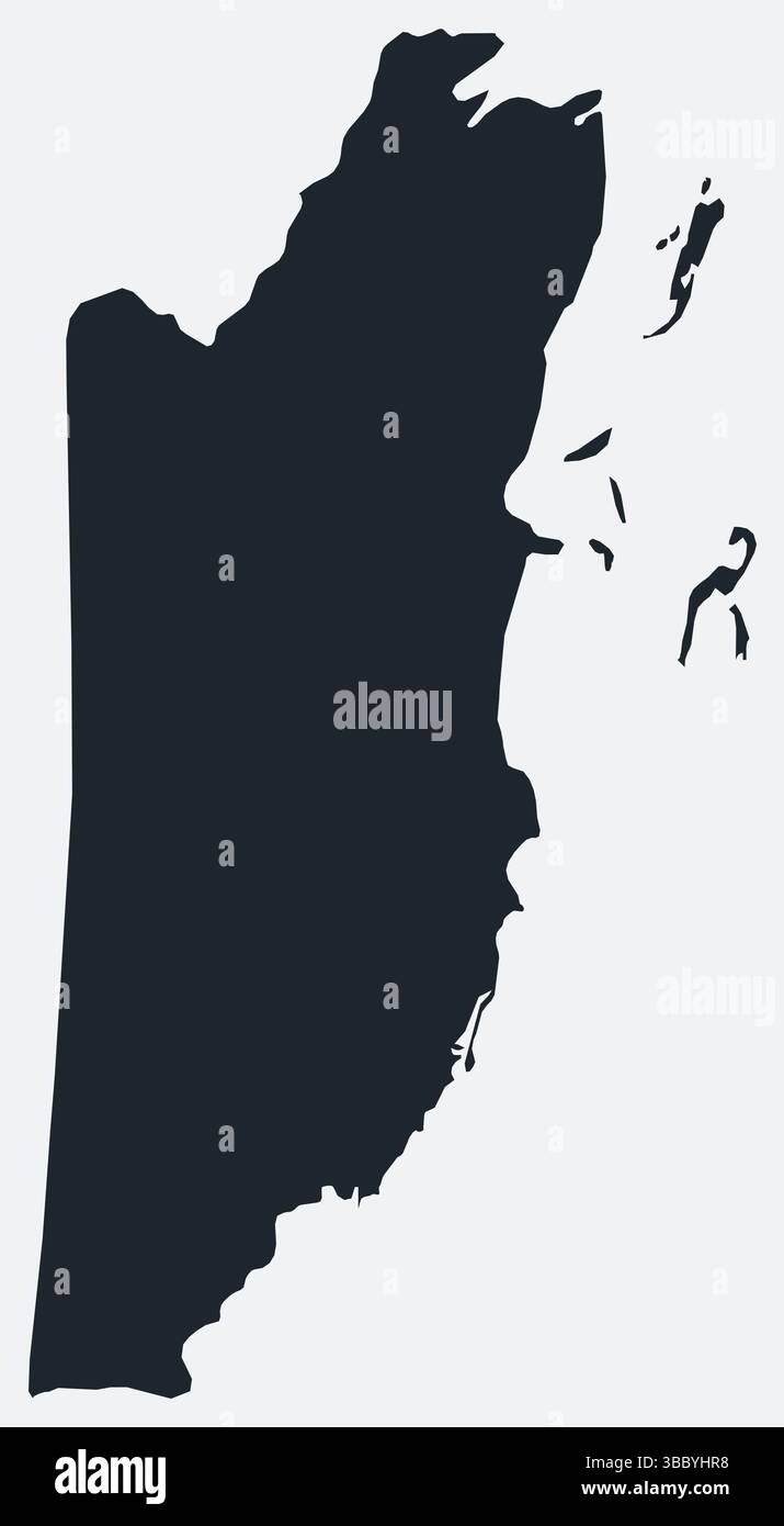 Belize map. Just a simple border map. Shape of the country. Flat blank ...