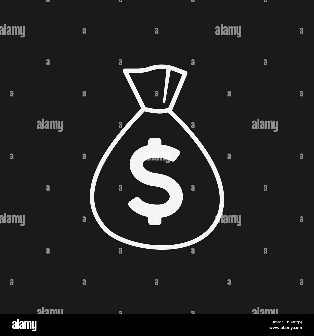 Minimalist Money Bag Icon Vector Simple Outline Illustration of Sack ...