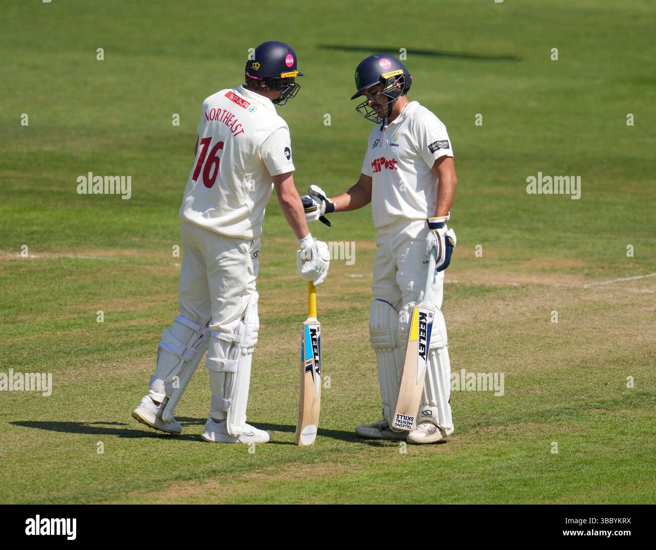 Cardiff,UK, 17 May 2025 Sam Northeast Kiran Carlson of Glamorgan during ...