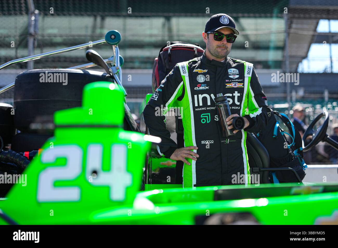 Jack Harvey, of the United Kingdom, waits for his turn during ...