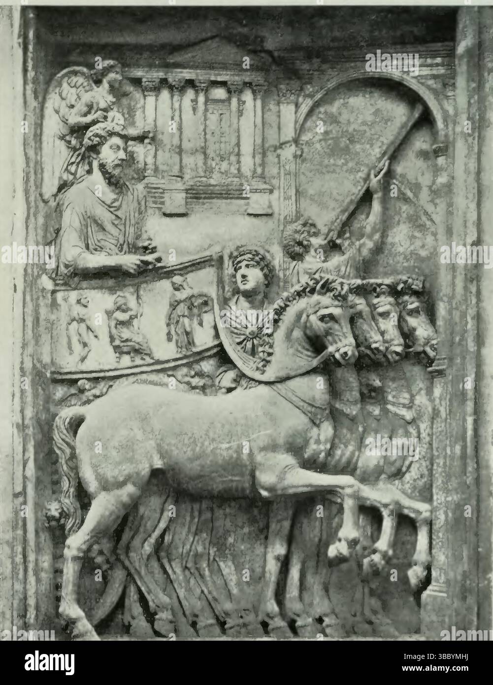 Emperor Marcus Aurelius (161-180 AD) at his triumph after his success ...