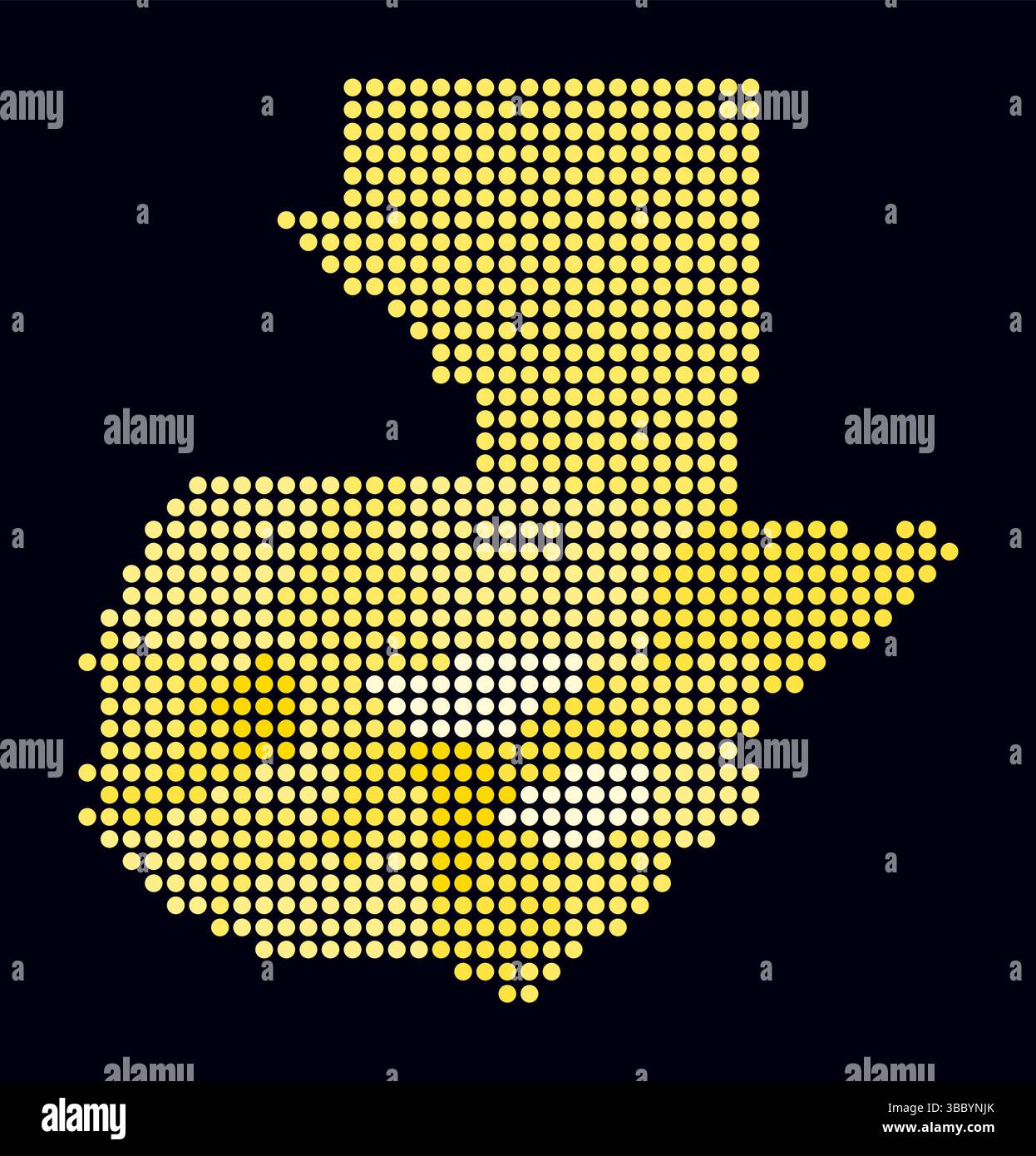 Guatemala dotted map. Digital style map of the country on dark ...