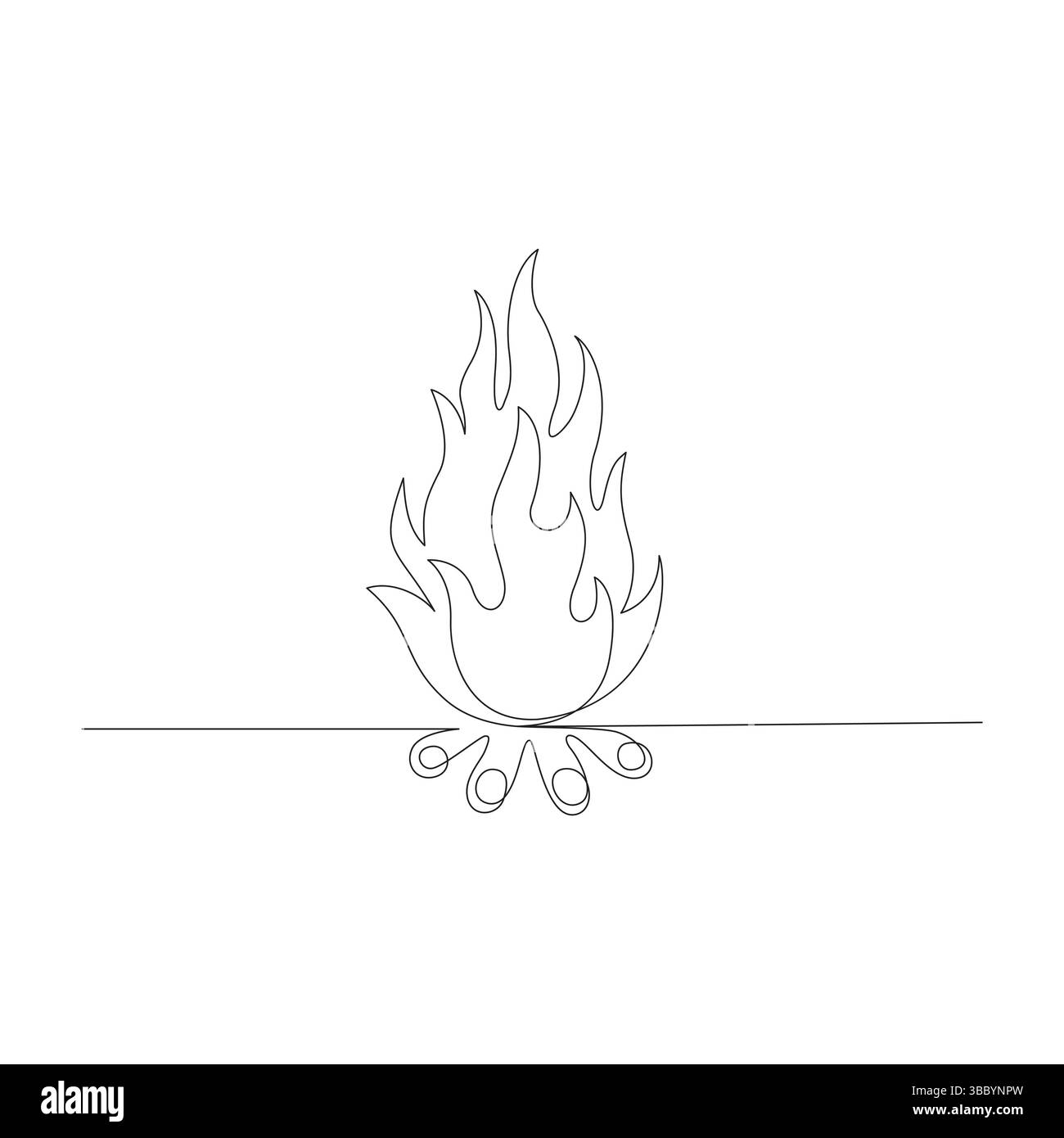 Fire in continuous line Stock Vector Images - Alamy