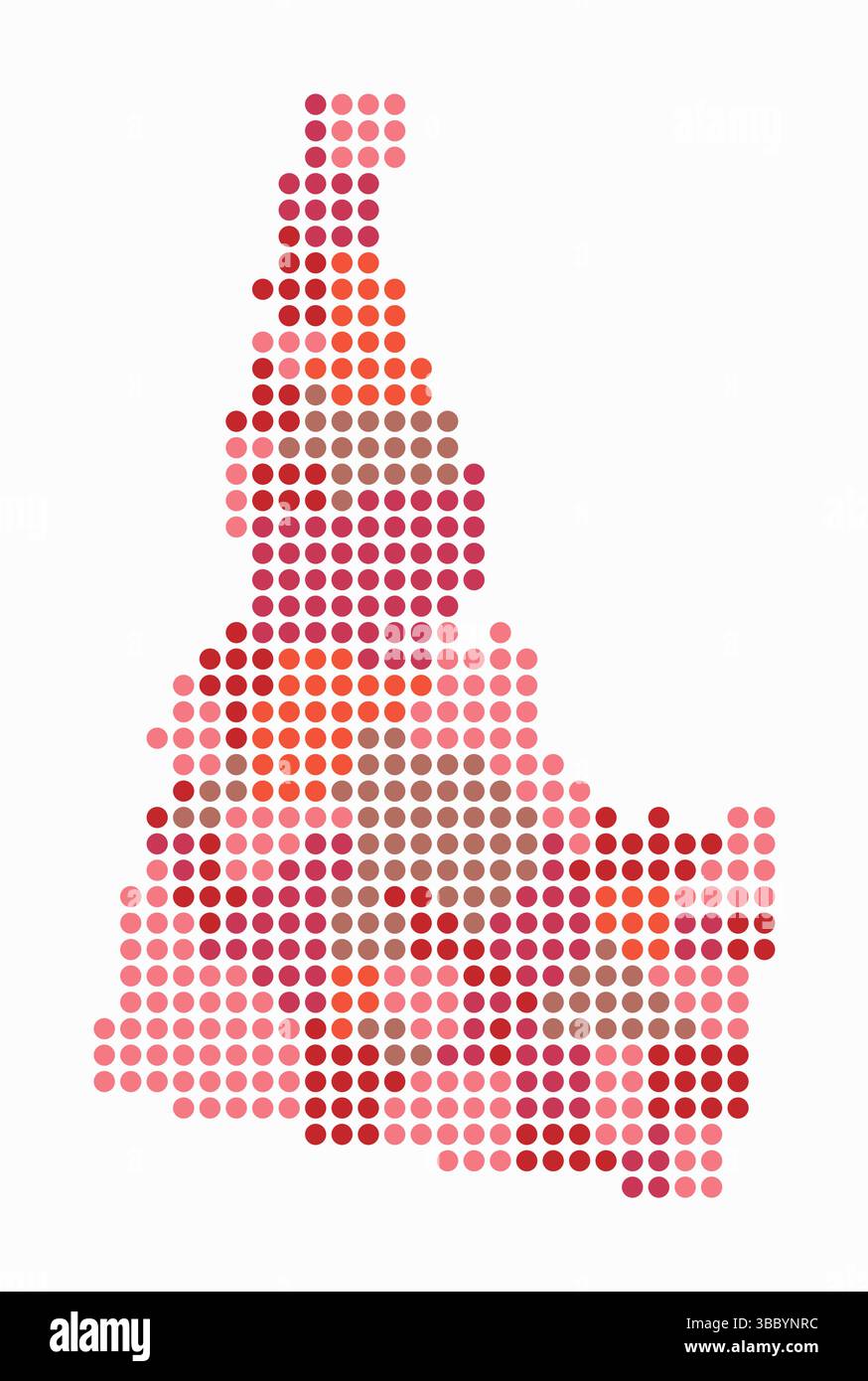 Idaho dotted map. Digital style map of the state on white background ...