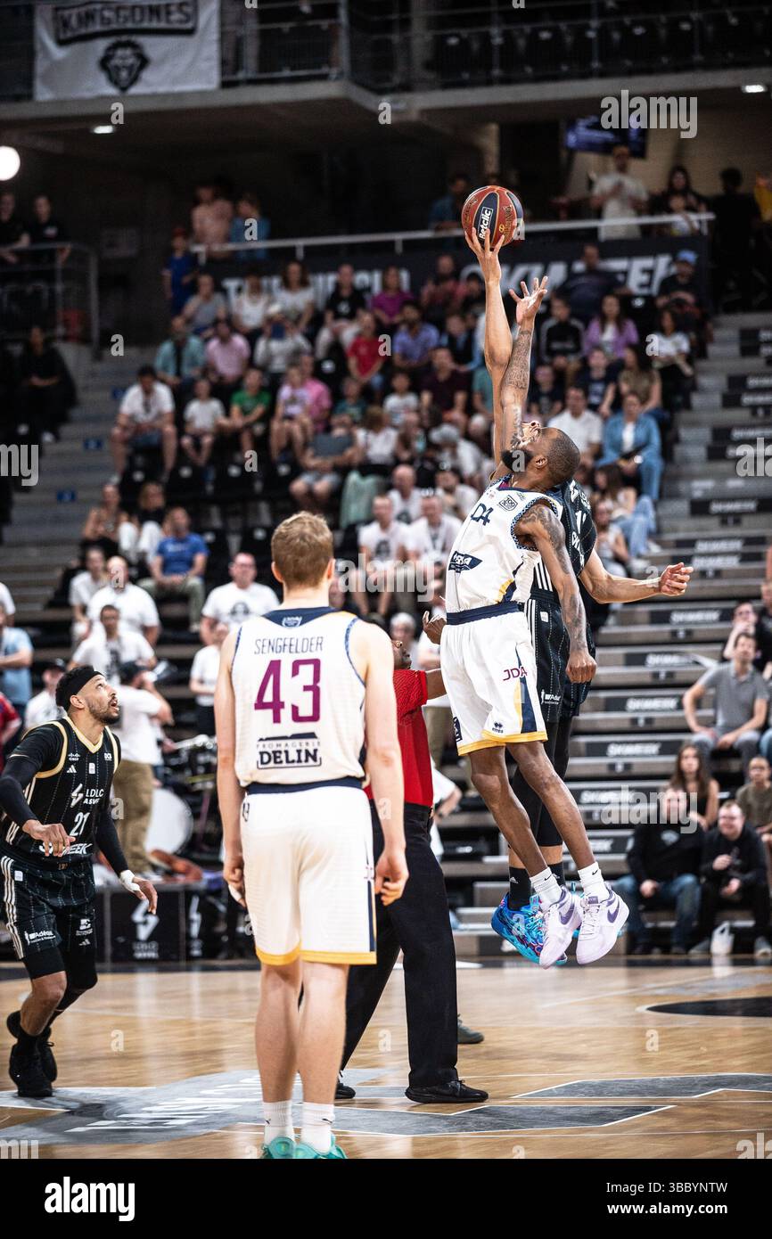 Game kickoff during the French championship, Betclic Elite basketball ...