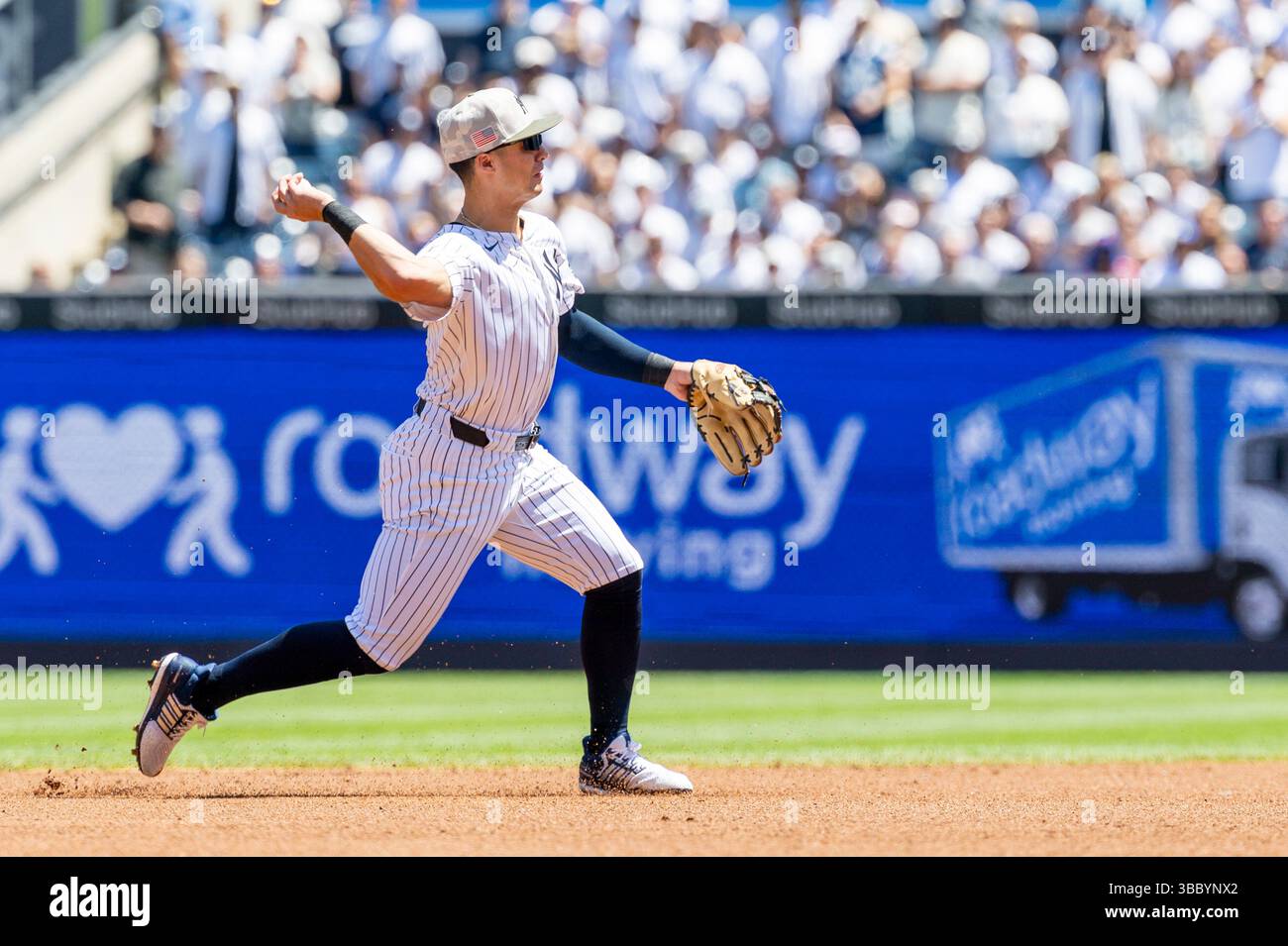 BRONX, NY - MAY 17: New York Yankees shortstop Anthony Volpe (11) makes ...