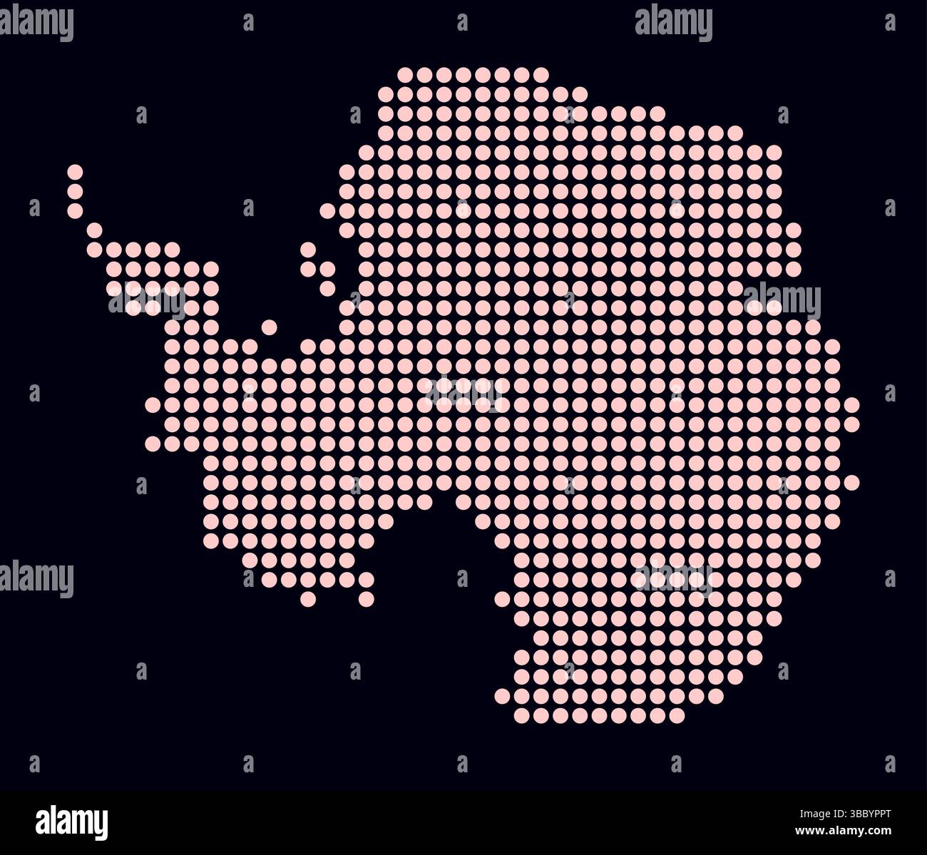 Antarctica dotted map. Digital style map of the country on dark ...
