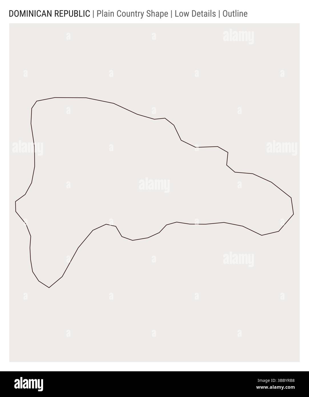 Dominican Republic plain country map. Low details. Outline style. Shape ...