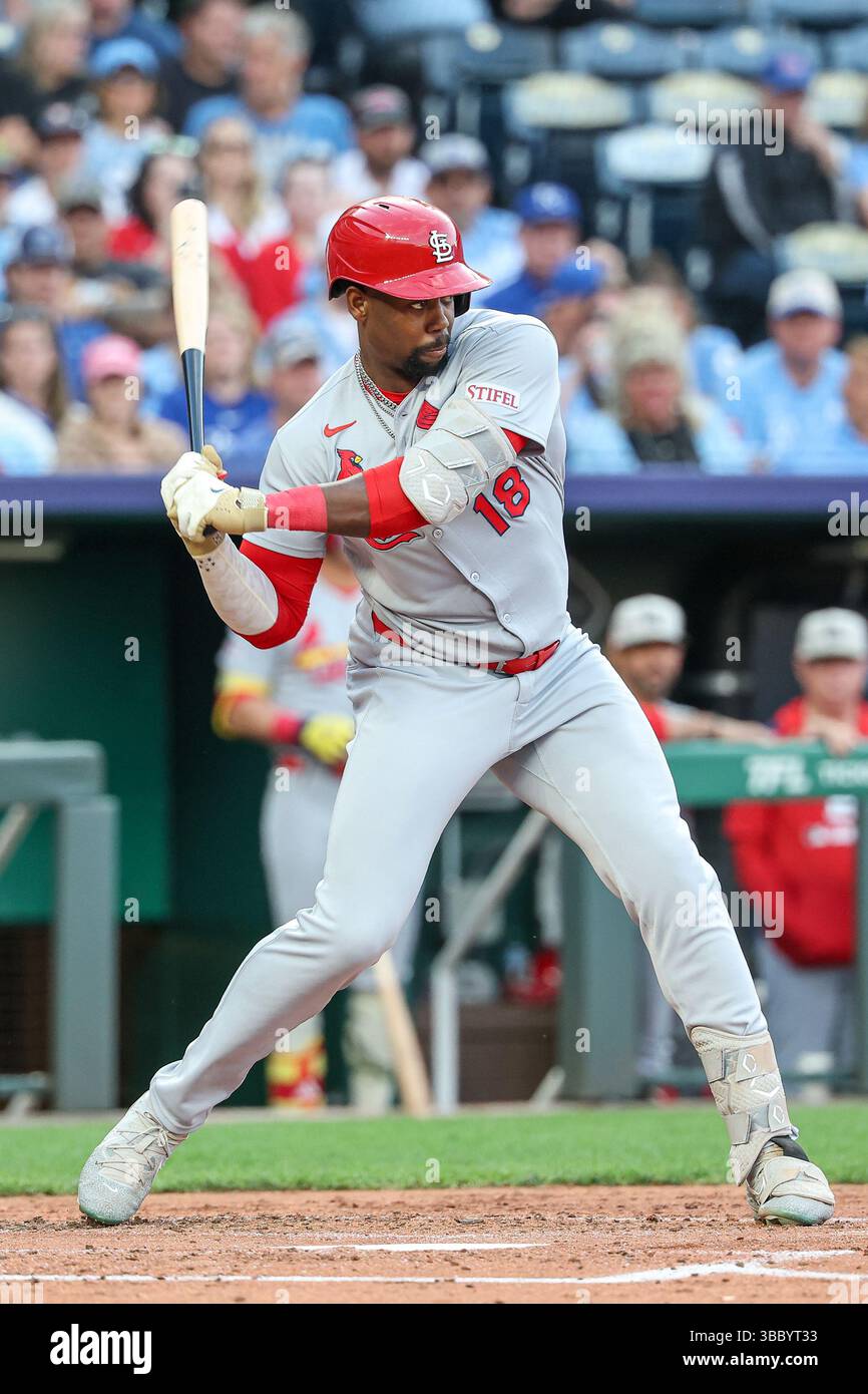 May 16, 2025: St. Louis Cardinals right fielder Jordan Walker (18) bats ...