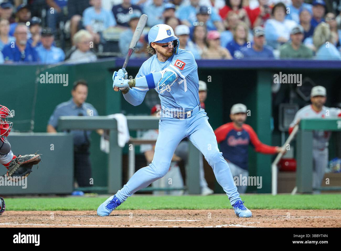 May 16, 2025: Kansas City Royals shortstop Bobby Witt Jr. (7) bats ...