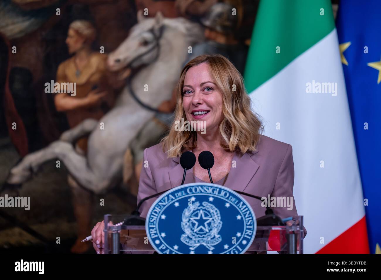 Rom, Italy. 17th May, 2025. Giorgia Meloni, Prime Minister of Italy ...