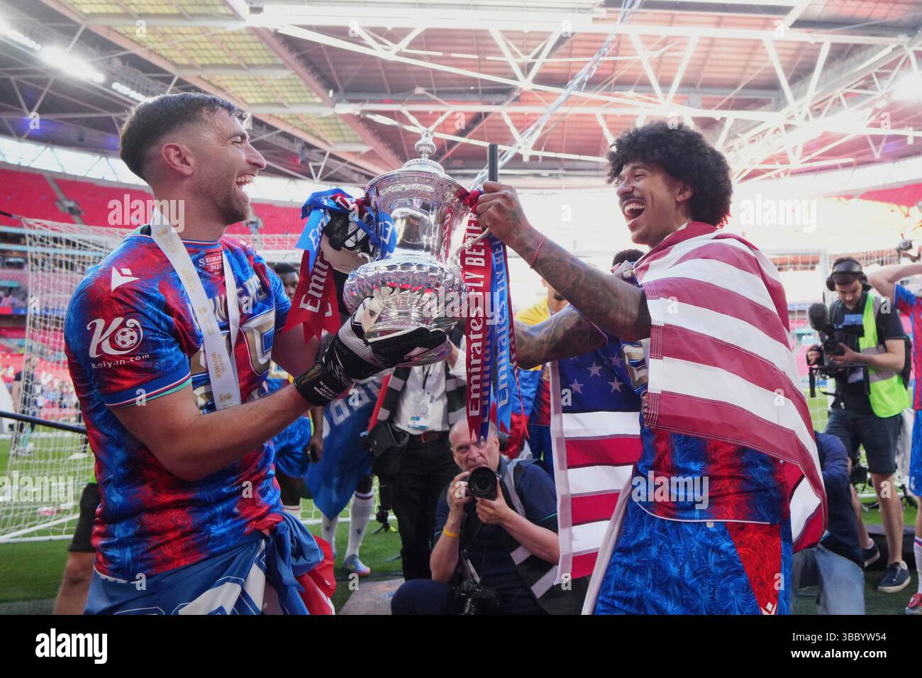 Crystal Palace's goalkeeper Matt Turner, left, and Crystal Palace's ...