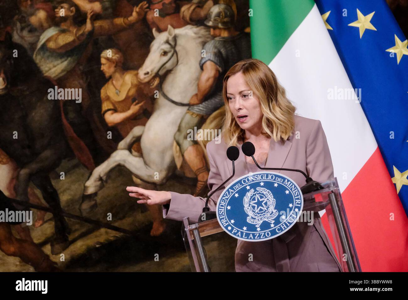 Roma, Italia. 17th May, 2025. il Presidente del Consiglio, Giorgia ...