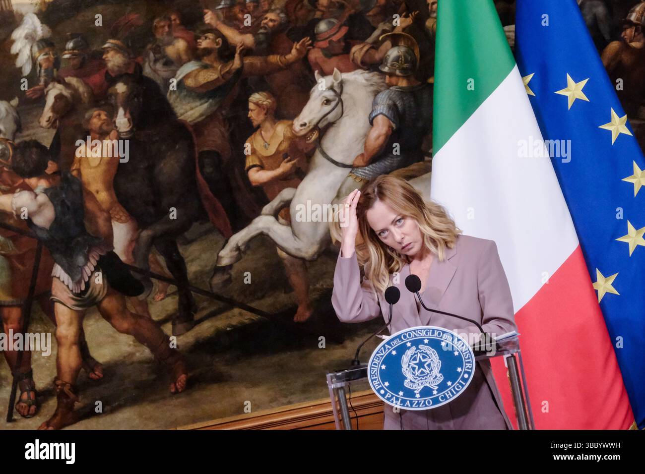 Roma, Italia. 17th May, 2025. il Presidente del Consiglio, Giorgia ...