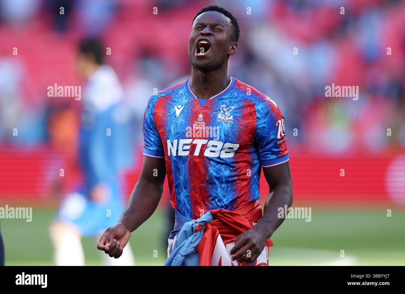 London, UK. 17th May, 2025. Marc Guehi of Crystal Palace celebrates ...