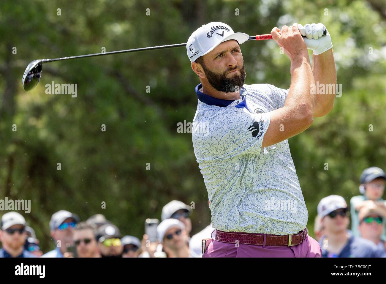 Captain Jon Rahm of Legion XIII hits his shot from the third tee during ...