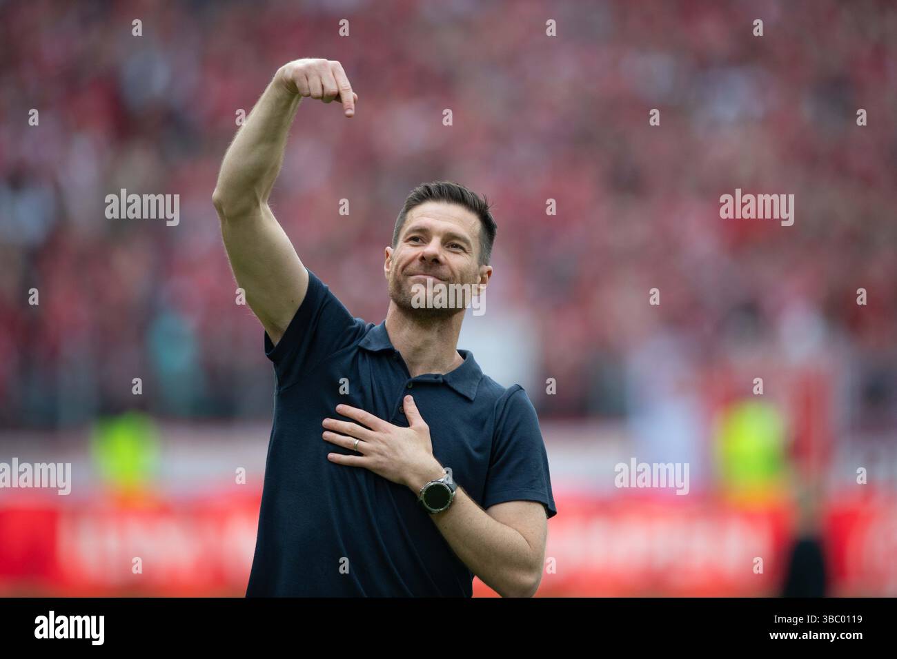 Mainz, Deutschland. 17th May, 2025. final jubilation coach Xabi Xabier ALONSO (LEV) jubilation ...