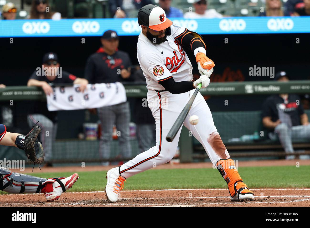 Baltimore Orioles' Emmanuel Rivera takes a swing during the fifth ...