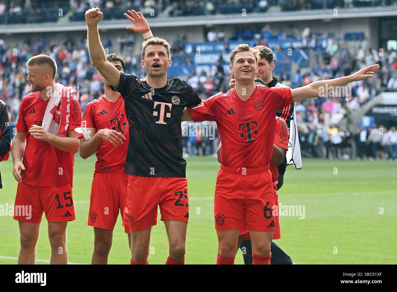 Sinsheim, Deutschland. 17th May, 2025. Final jubilation: Thomas MUELLER (M?LLER, FC Bayern ...