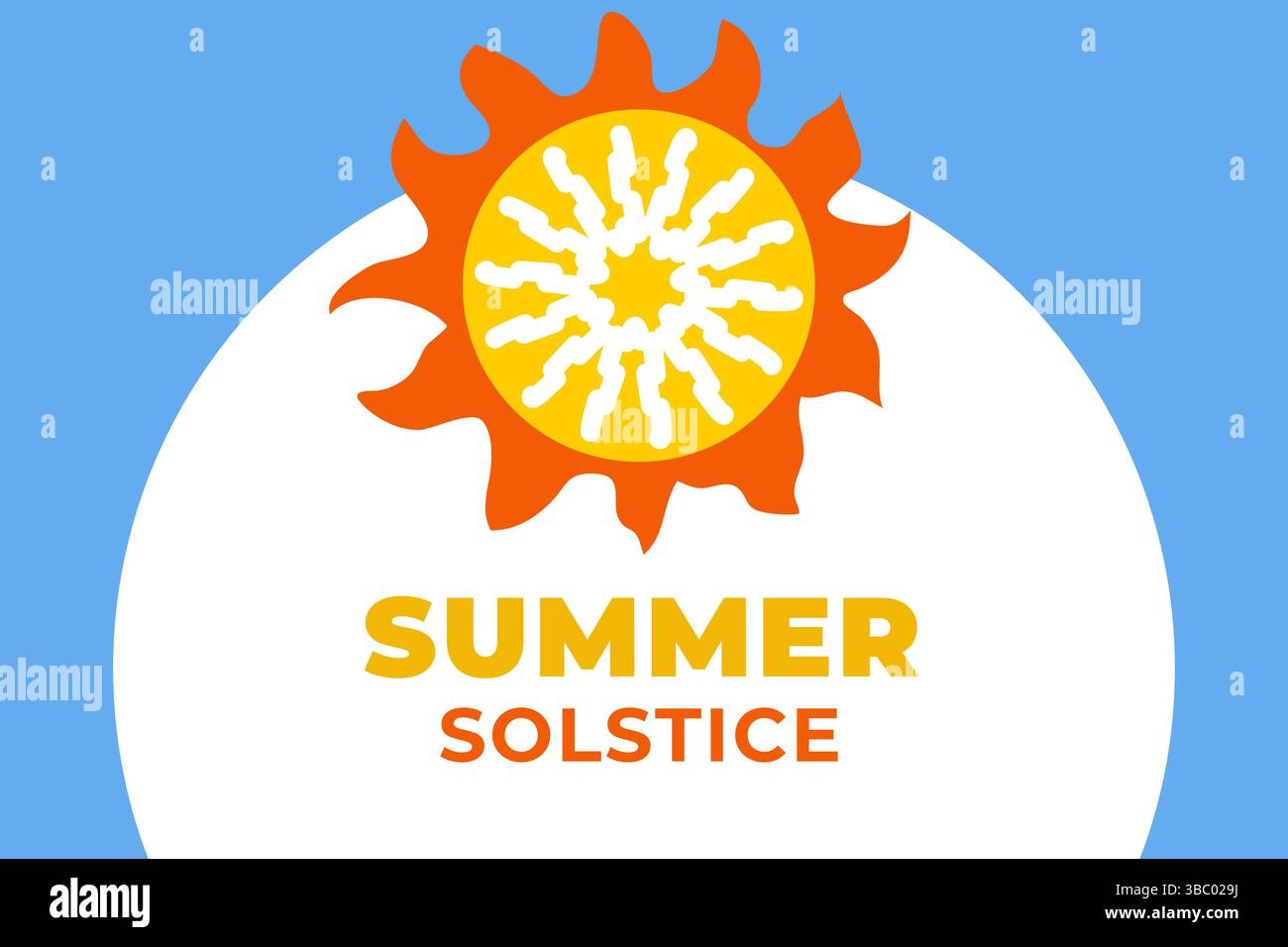 Summer solstice background with sun and inscription Stock Vector Image ...