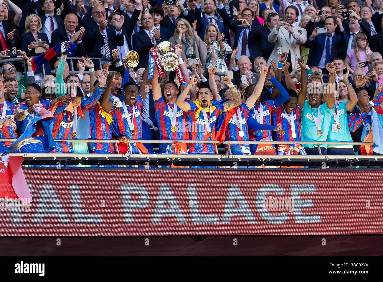 Crystal Palace WIN Crystal Palace lift the trophy after the Crystal ...