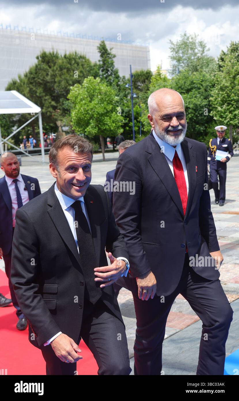 Tirana, Tirana, Albania. 17th May, 2025. France's President Emmanuel ...