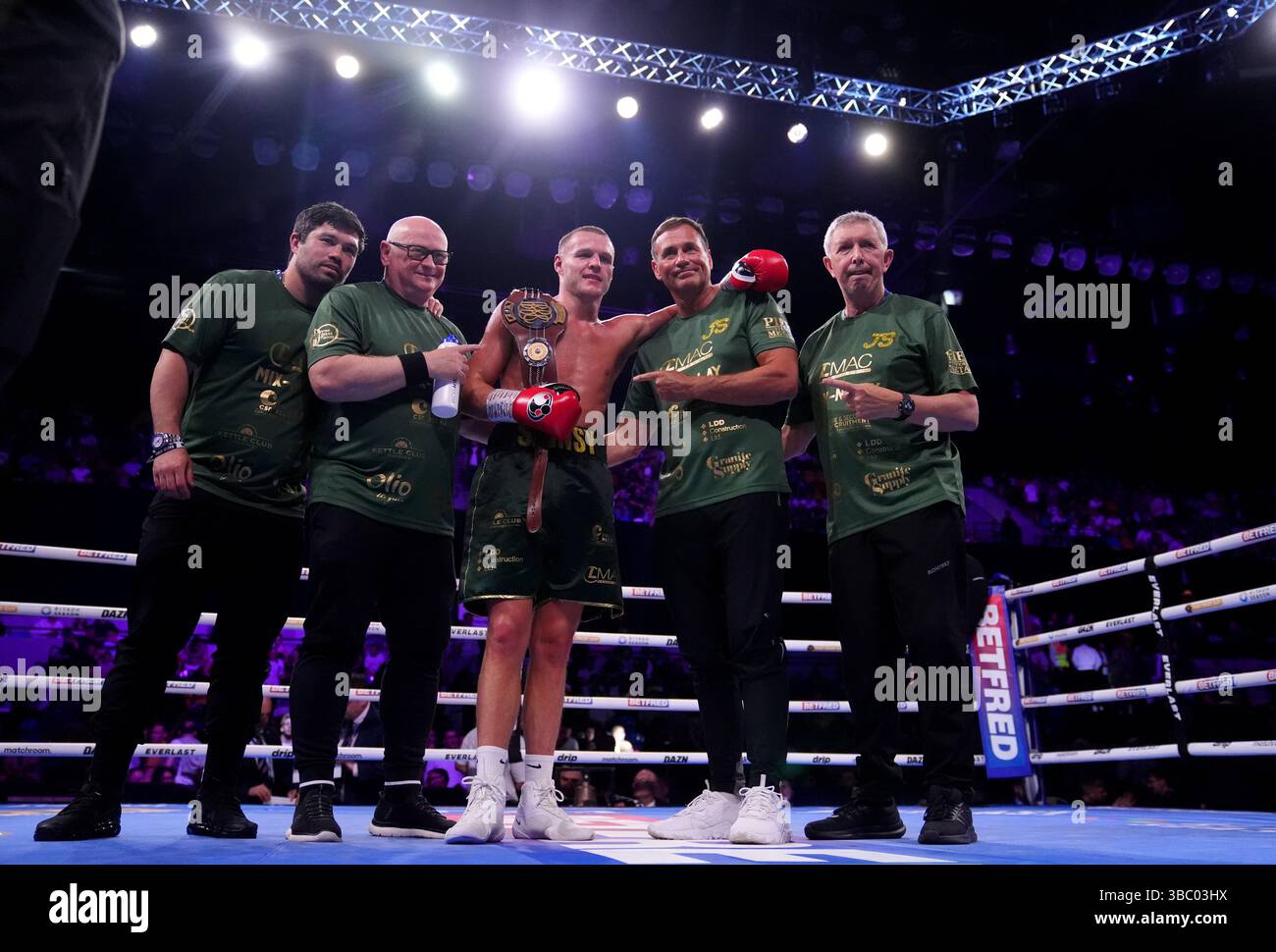 Jimmy Sains after beating Gideon Onyenani in their Middleweight bout at ...